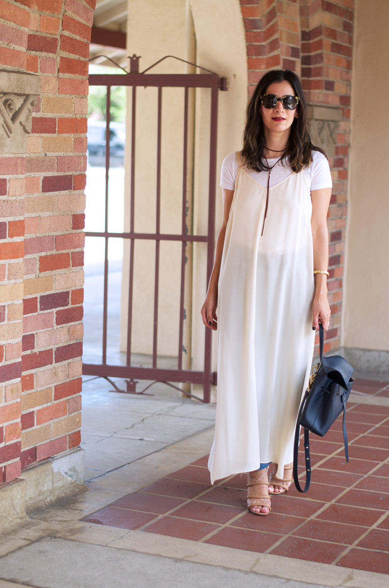 How to Wear a Slip Dress Over Tee Trend