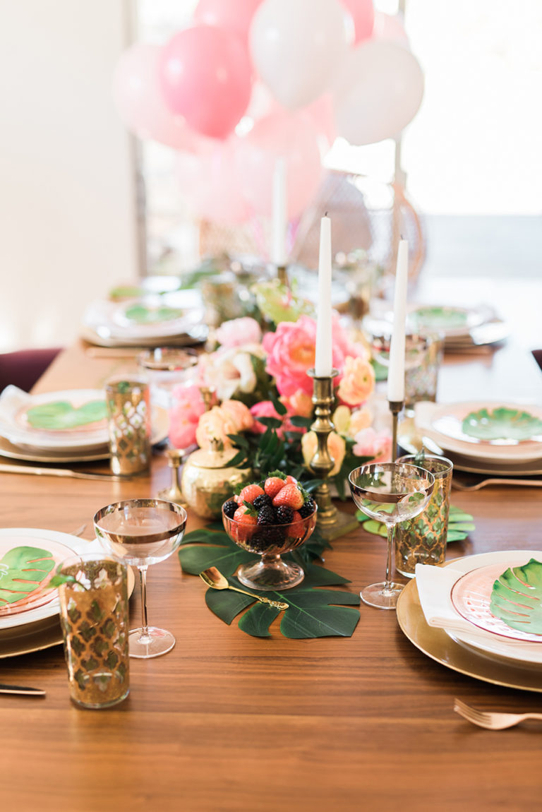 A Tropical Inspired Champagne and Sweets Brunch - Valentine's Day